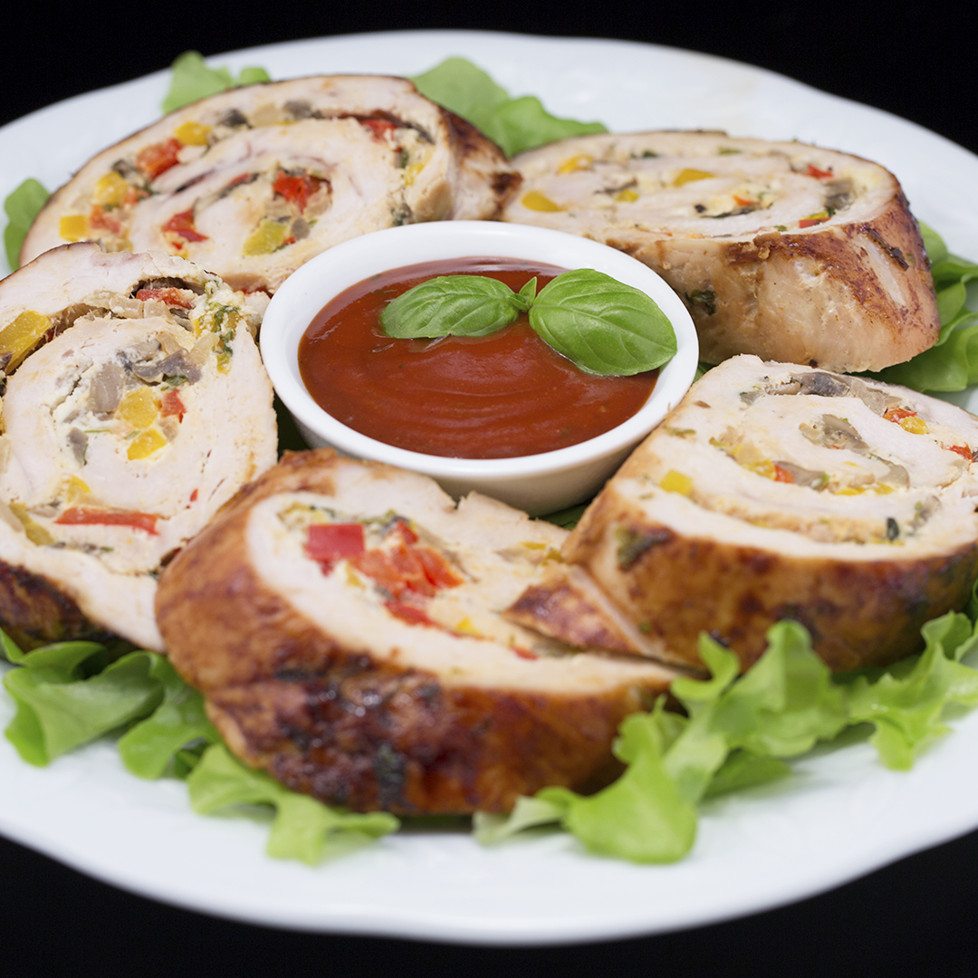 Cheese and Veggie Turkey Roulade | So Delicious