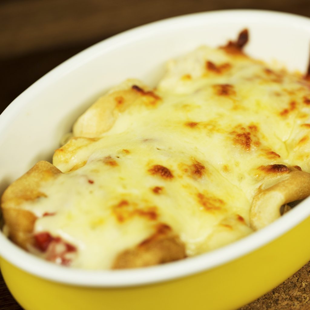 Oven-Baked Crepes with Turkey and Mozzarella - So Delicious