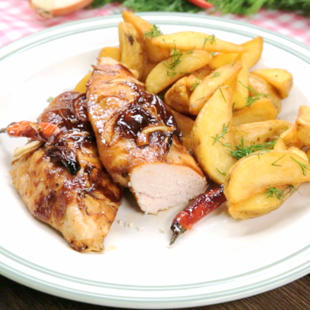 Oven Baked Chicken With Barbecue Sauce And Chili So Delicious